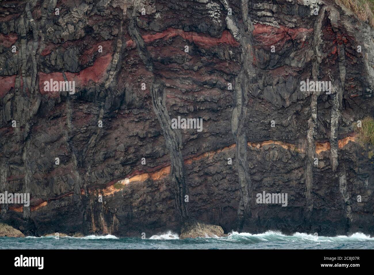 Volcanic Rock layers, Inaccessible Island, Tristan Da Cunha Group ...