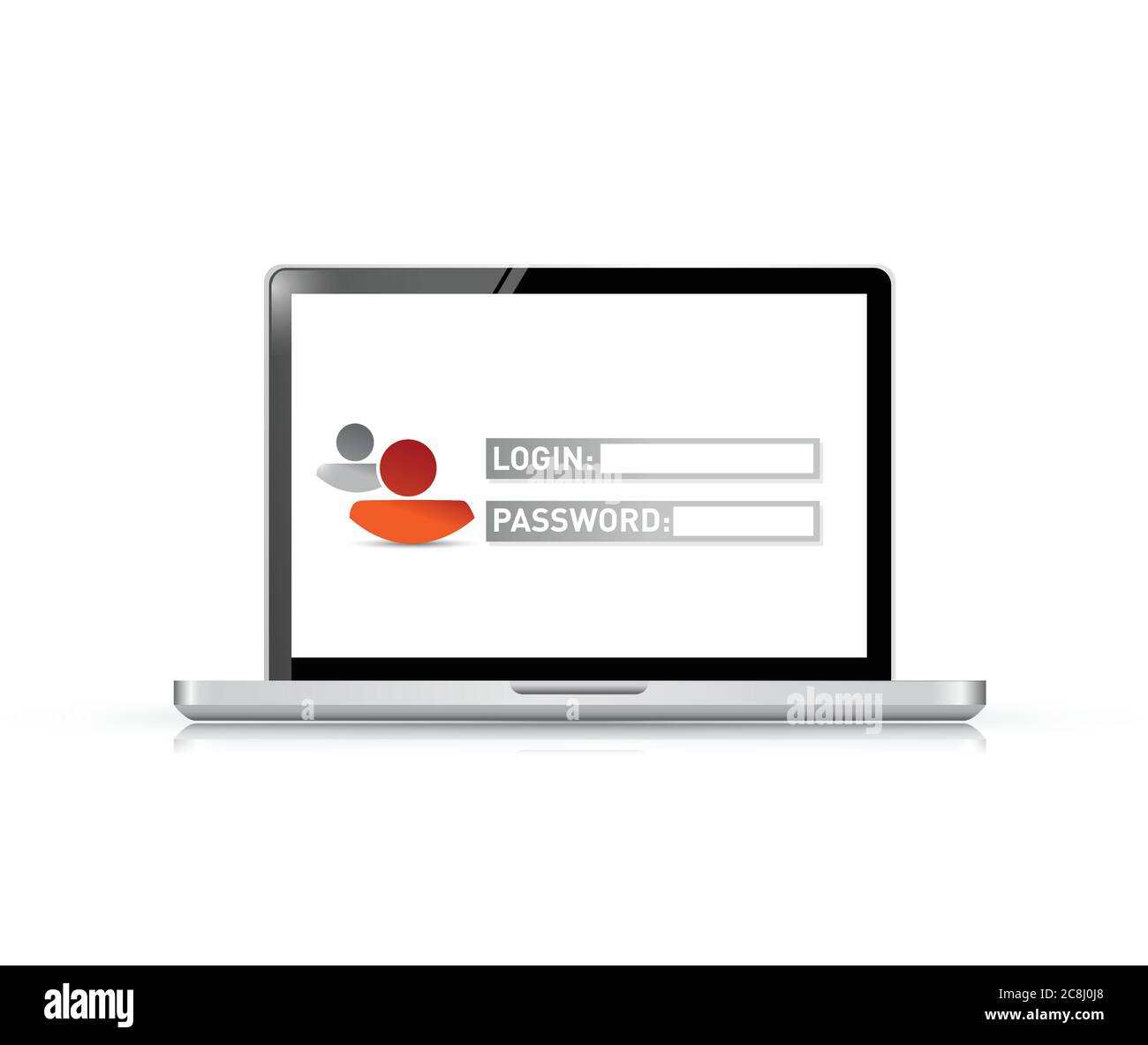 Laptop computer login illustration design over a white background Stock ...