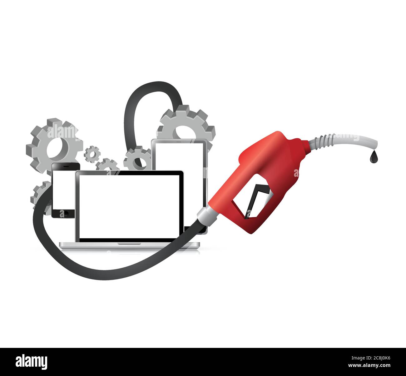 Gas and industrial oil concept illustration design over a white ...