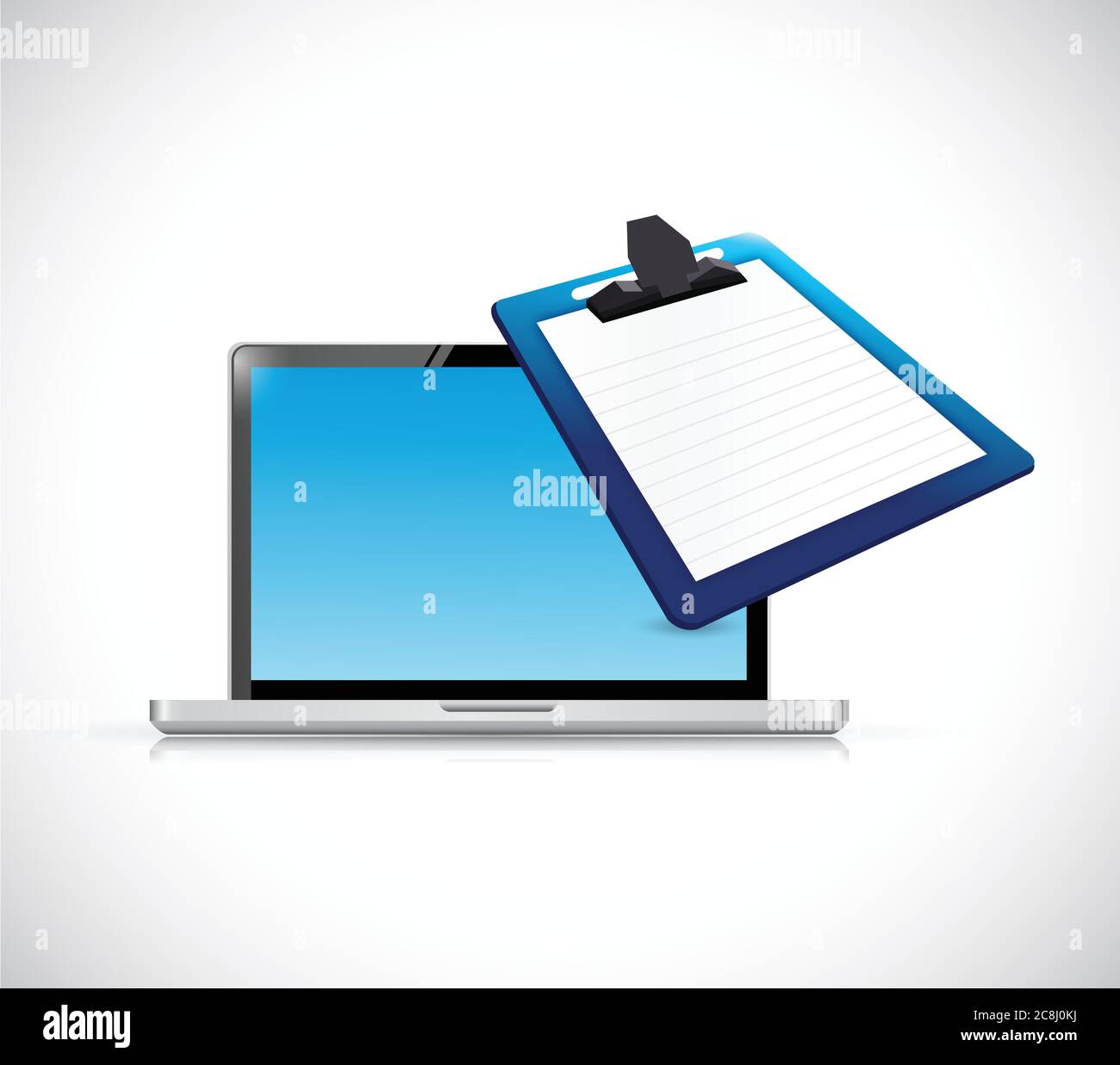 Laptop clipboard illustration design over a white background Stock ...