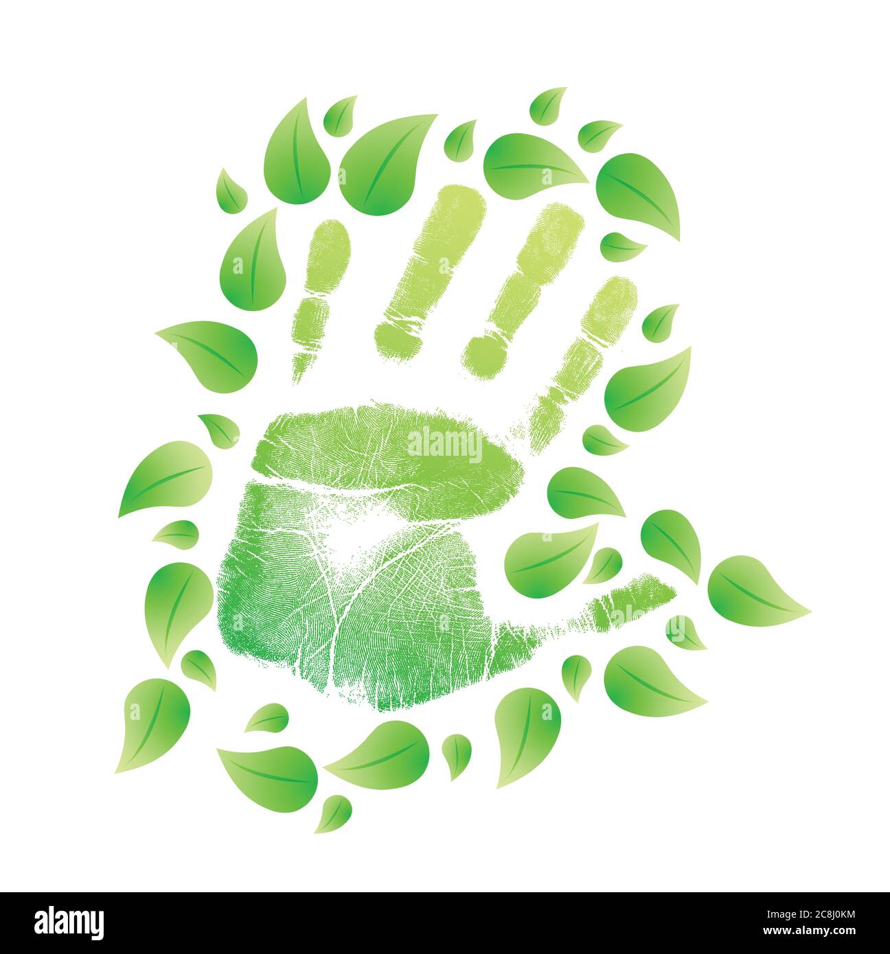 Green Hand Print Clip Art
