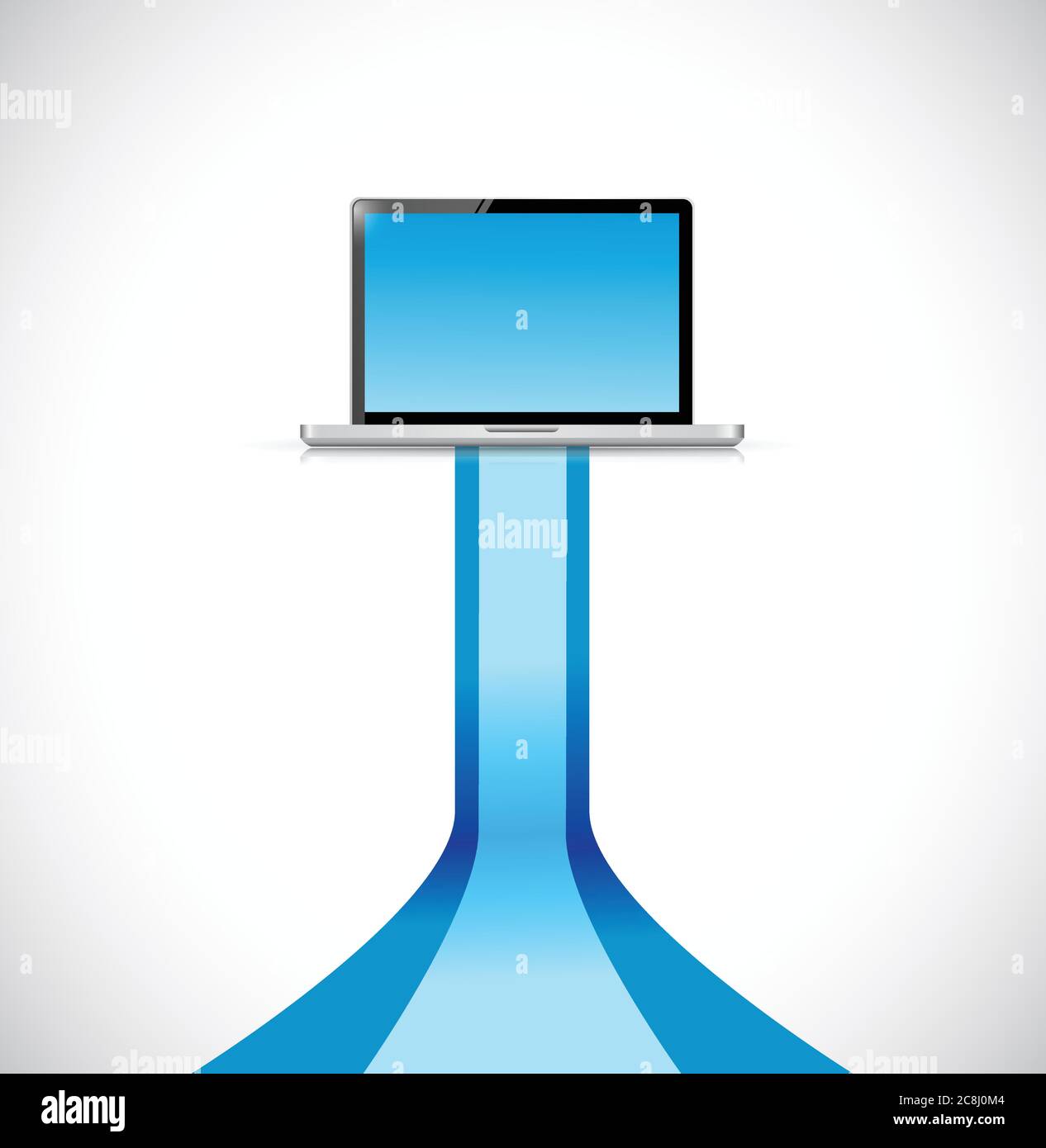 Technology connections line to computer illustration design over a ...