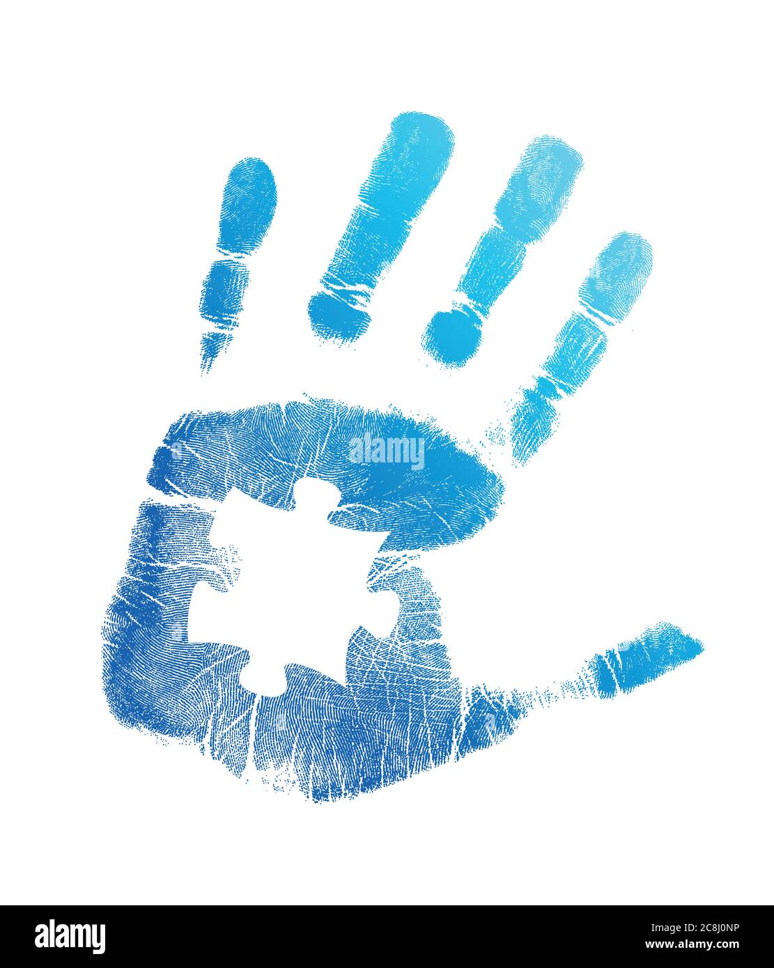 Puzzle hand print illustration design over a white background Stock ...