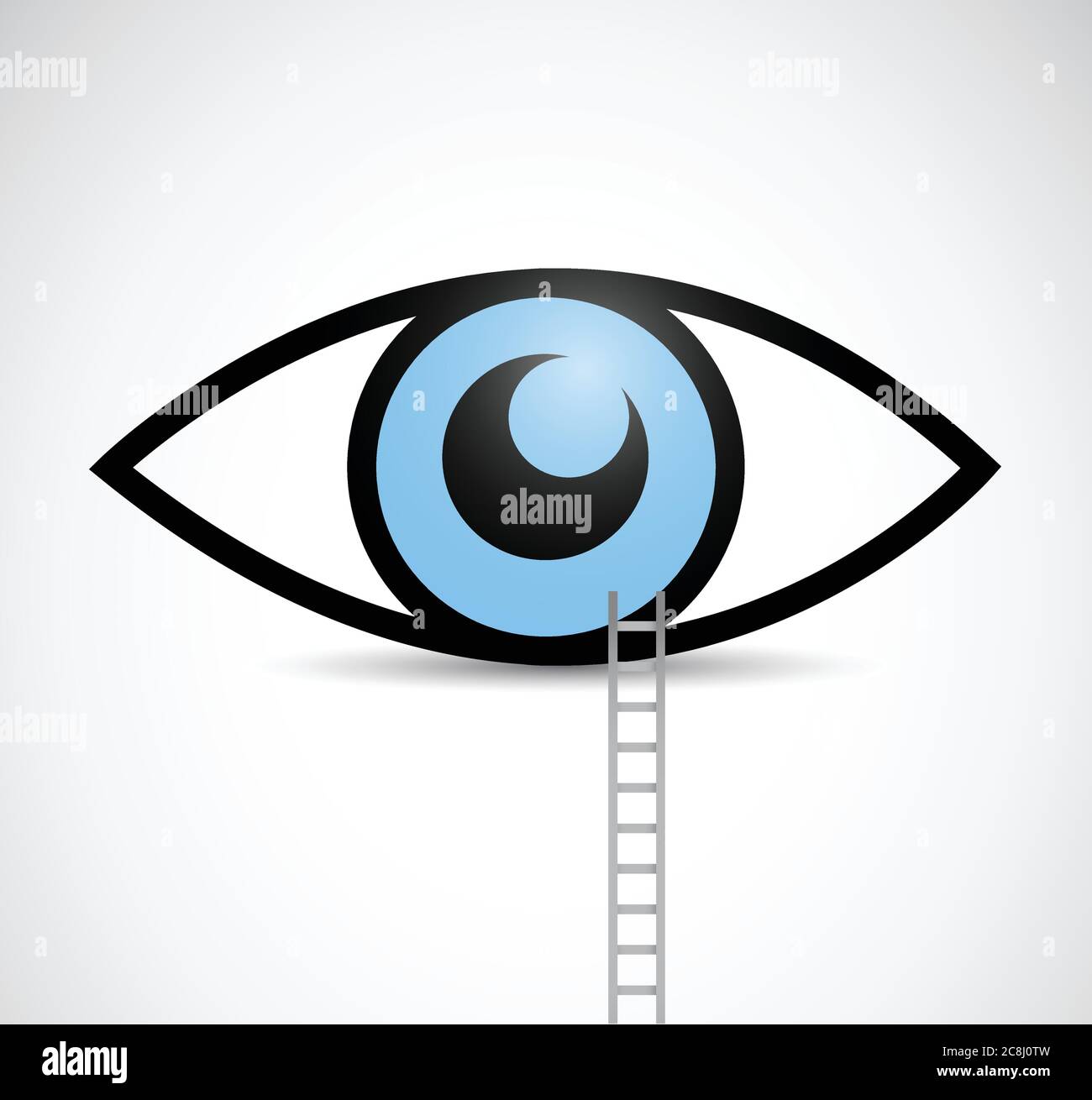 Ladder to eye illustration design over a white background Stock Vector ...
