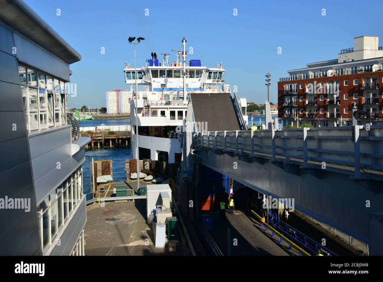 Car ferry lowering its car ramp hi-res stock photography and images - Alamy