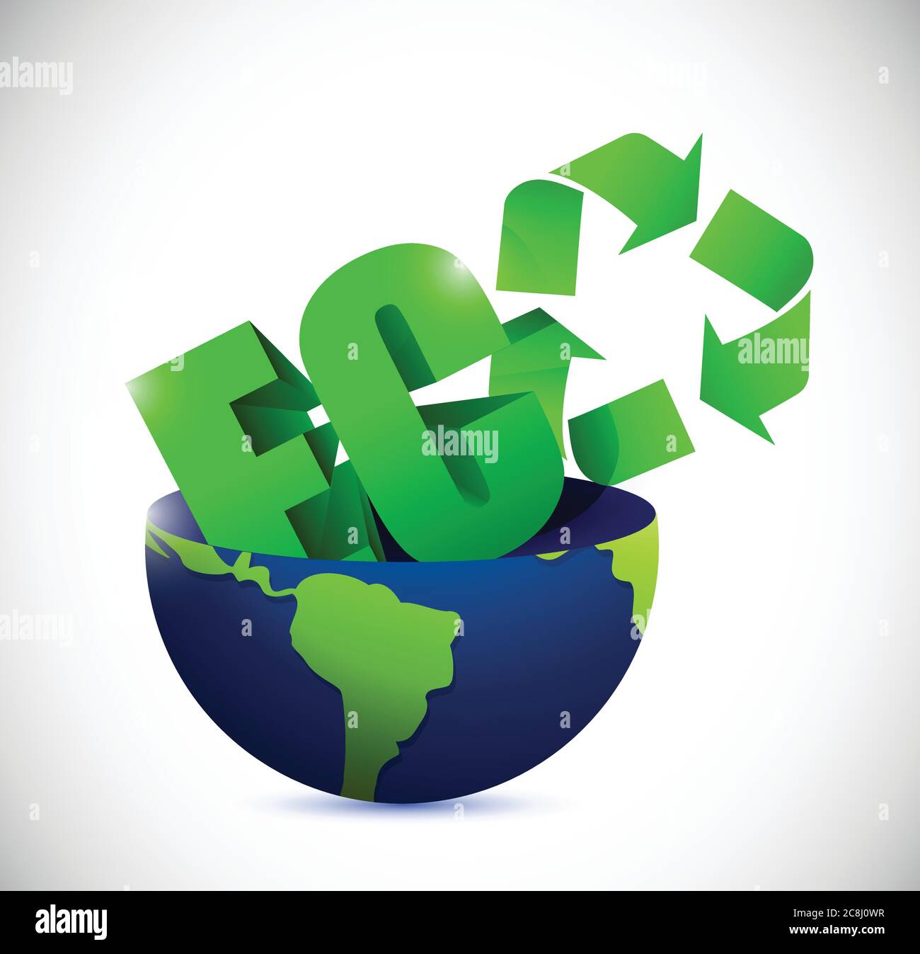 Eco half globe illustration design over a white background Stock Vector ...