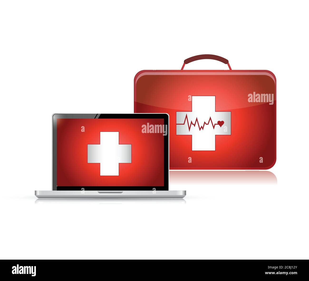 Medical support technology illustration design over a white background ...
