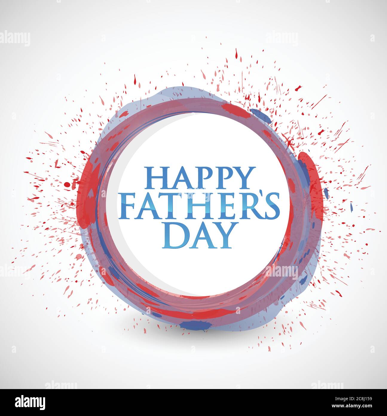 Happy fathers day colorful ink sign illustration design over a white ...