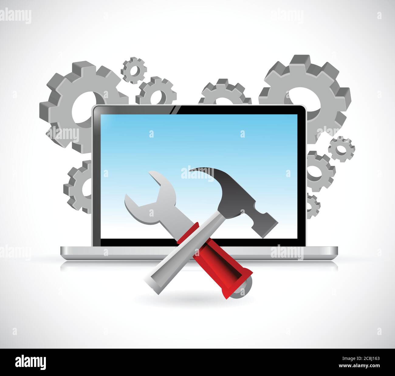 Computer industry and tools illustration design over a white background ...