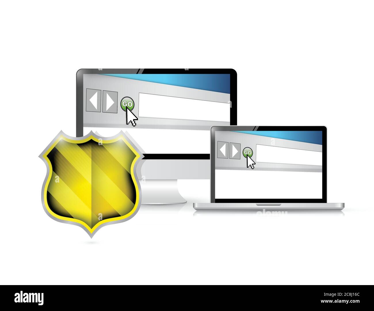 Online web protection concept illustration design over white Stock ...