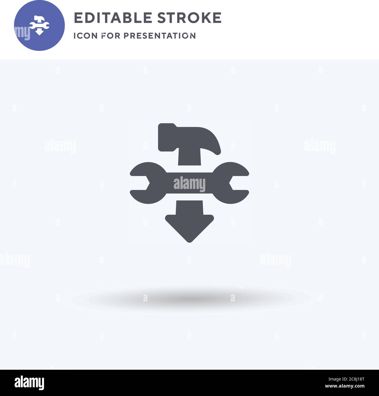 Low icon vector, filled flat sign, solid pictogram isolated on white ...