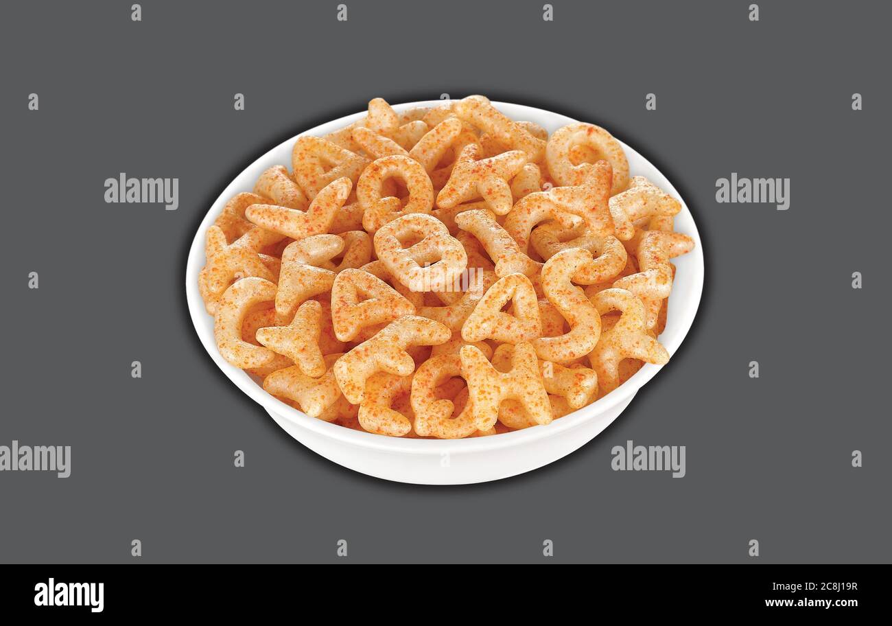 Fried and Spicy Aero Plane Snacks or Fryums (Snacks Pellets) served in ...