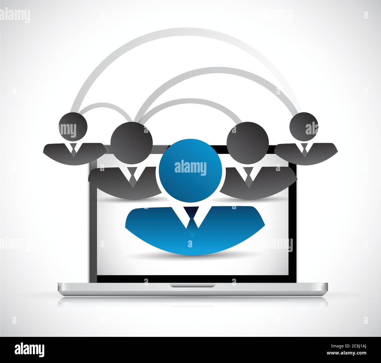 People computer network connection illustration design over a white ... People computer network connection illustration design over a white ...