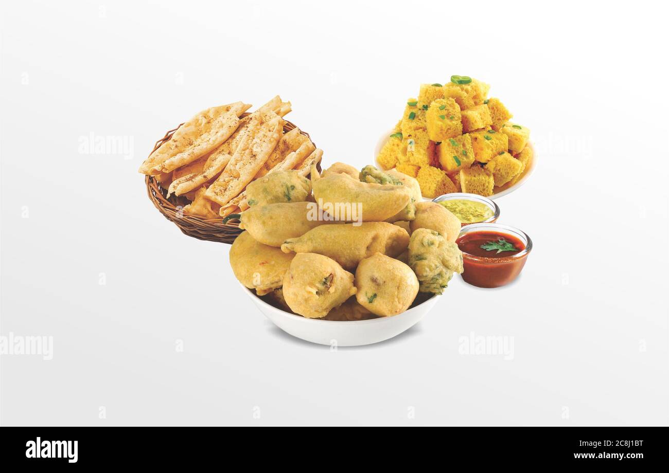 Methi Gota (fenugreek) Pakoda, Chili pakoda, potato pakoda (vada) or ...