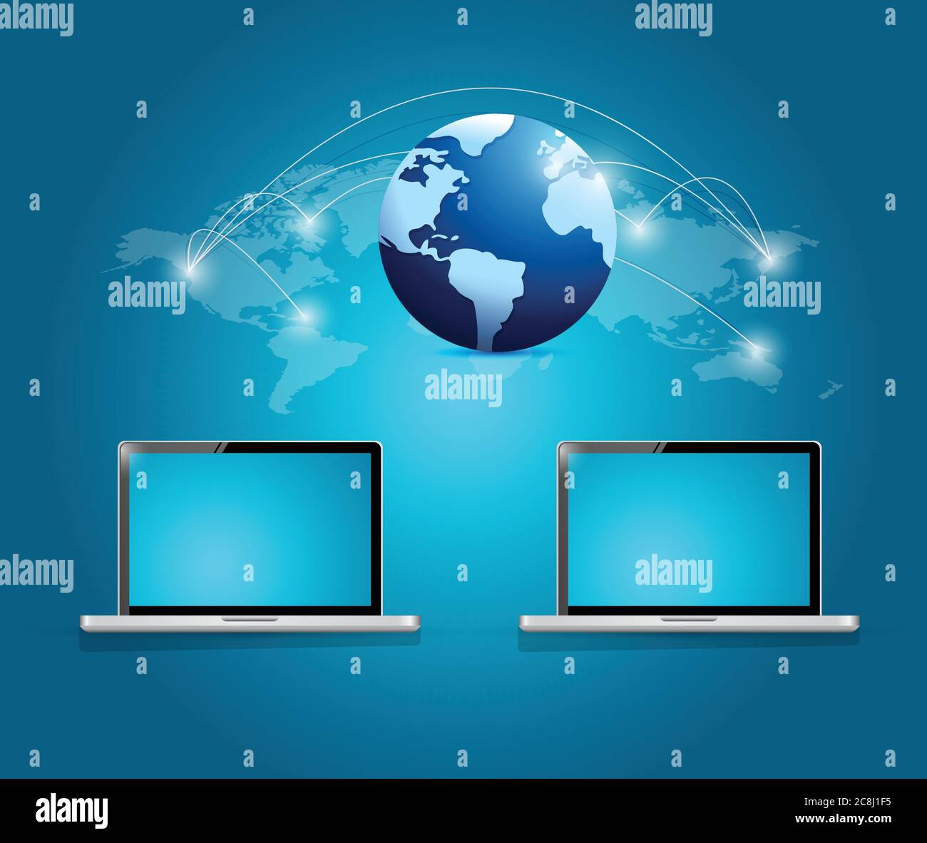 International technology connection illustration design over a white ...