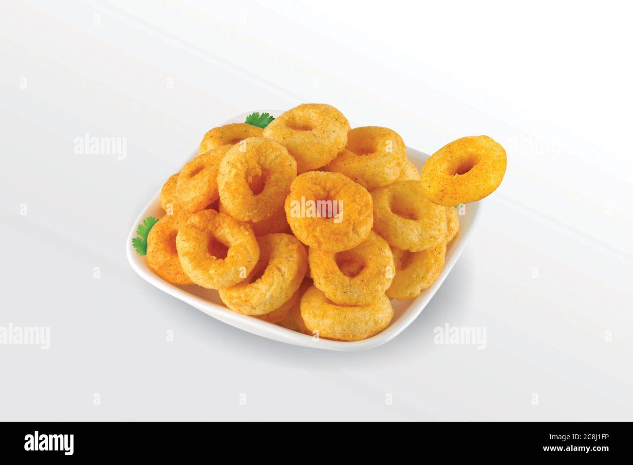 Pile of crispy Corn ring, Cream & Onion snack (Fryums - Frymus) in ...