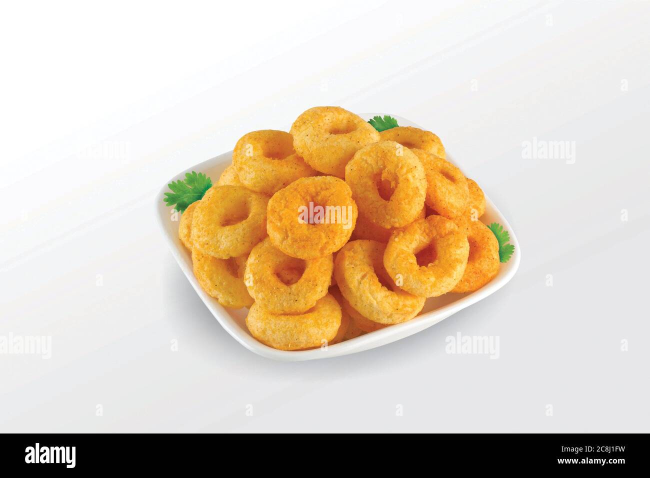 Pile of crispy Corn ring, Cream & Onion snack (Fryums - Frymus) in ...