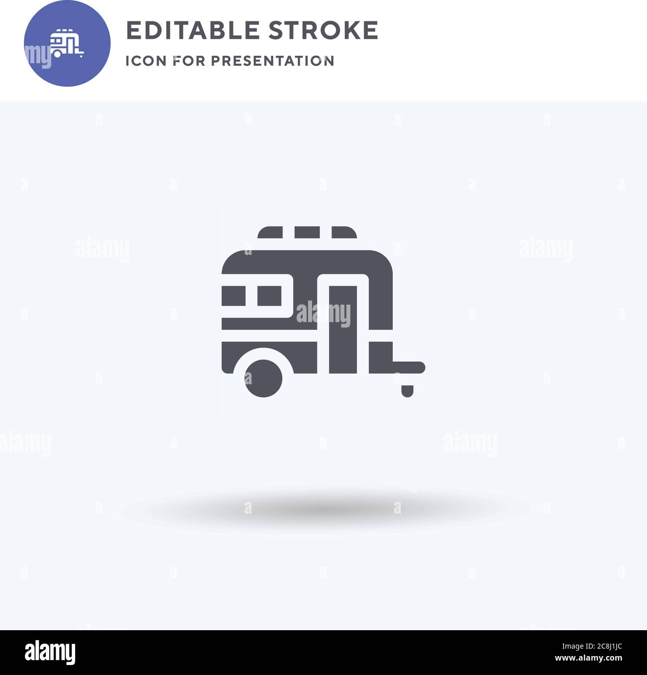 Camper icon vector, filled flat sign, solid pictogram isolated on white ...