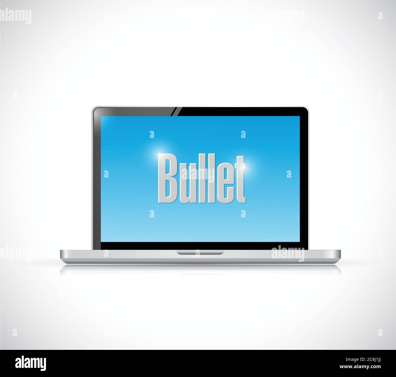 Laptop bullet message illustration design over a white background Stock ...