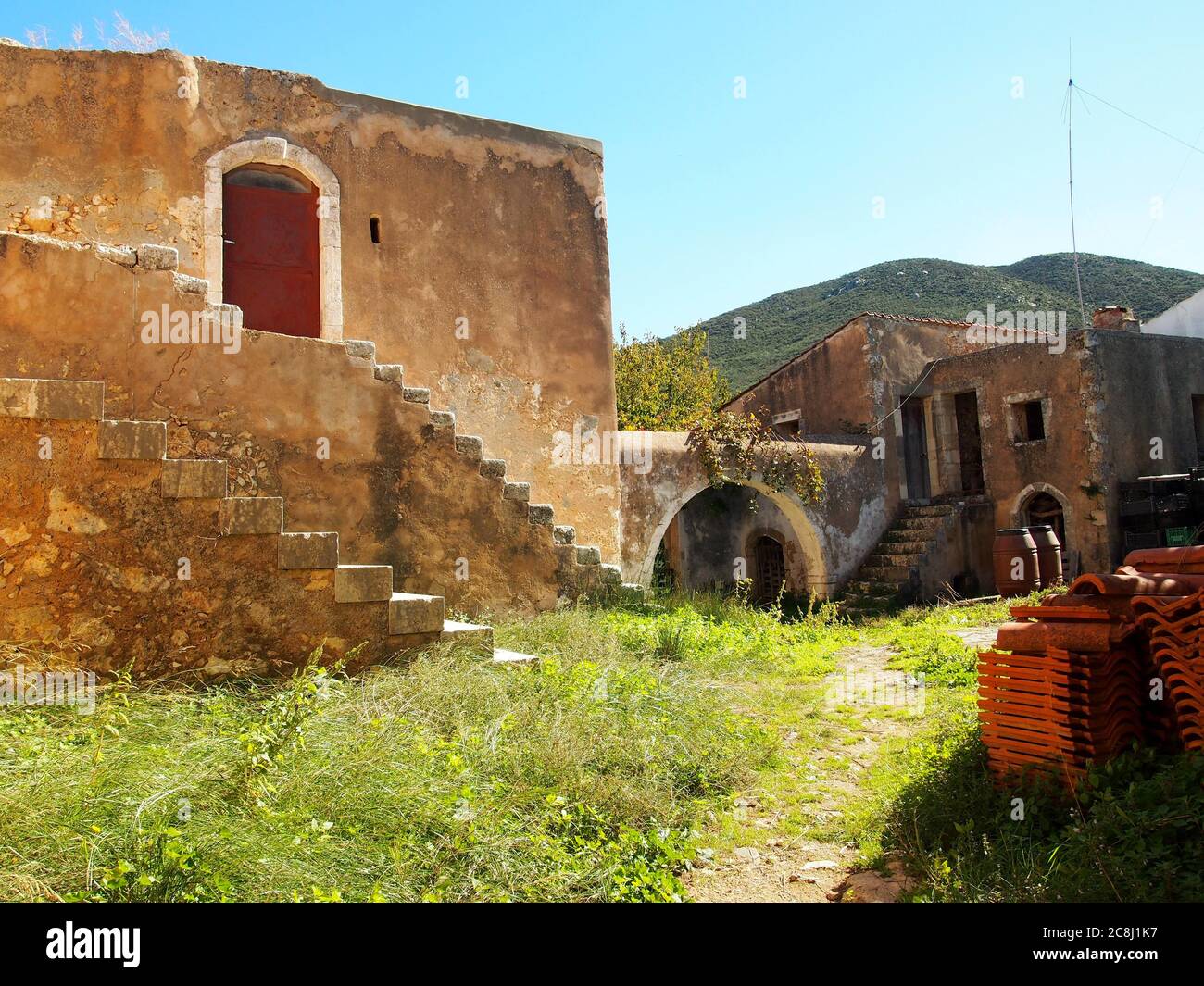 old agricultural buildings, Crete Stock Photo - Alamy