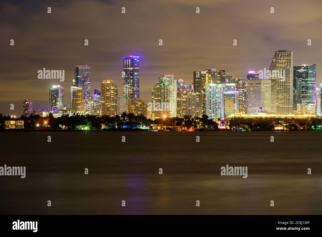 Miami, Florida, USA downtown cityscape. Miami city night Stock Photo ...