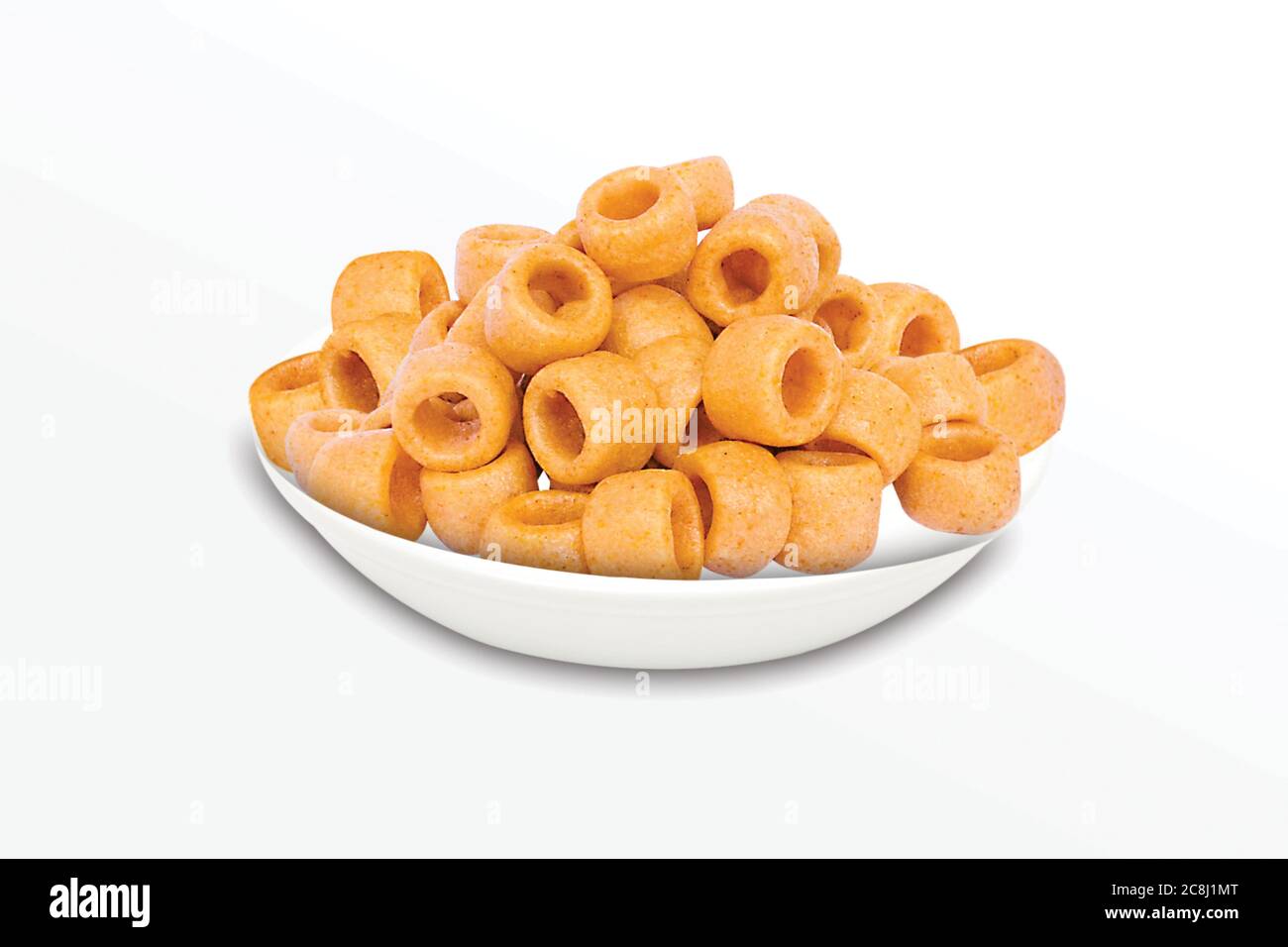 Spicy Corn Rings Snack, Fryum Onion Rings, Pile of crispy Corn ring ...