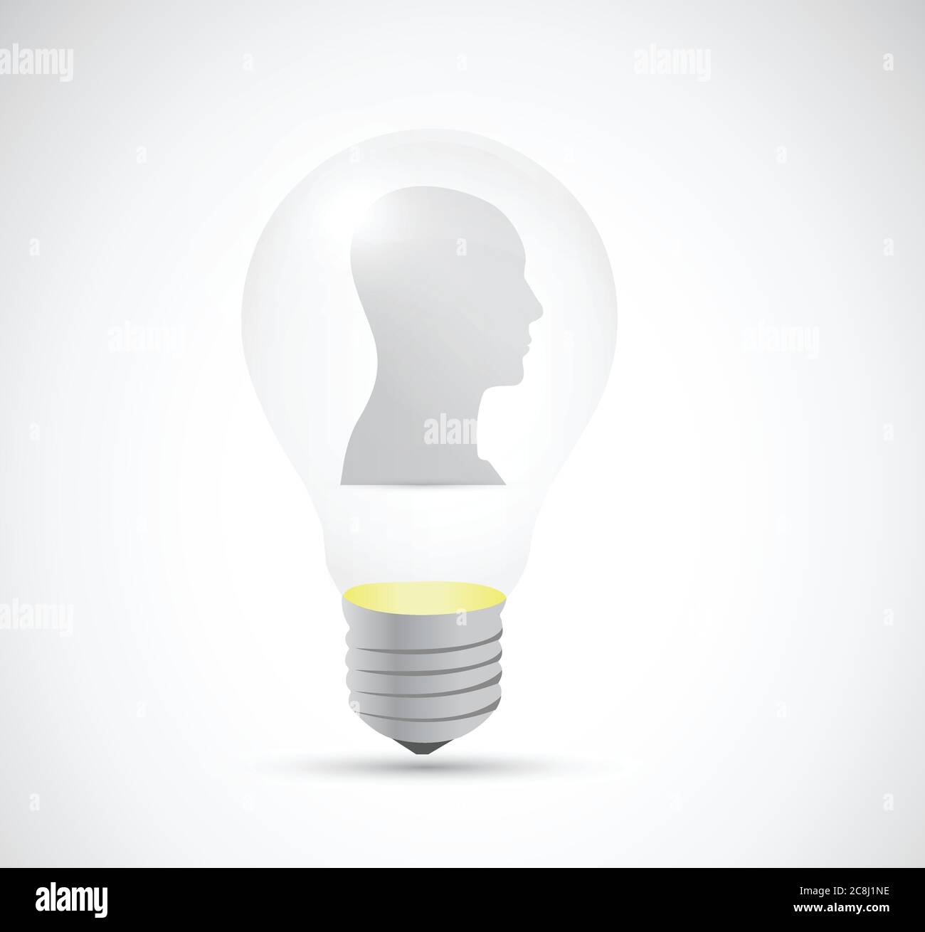Avatar inside a light bulb illustration design over a white background ...