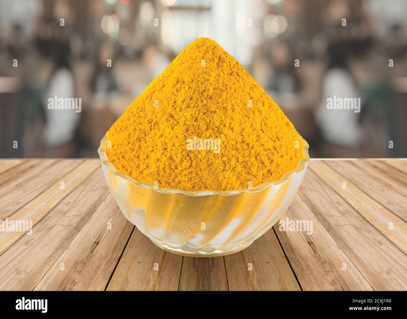 Indian spice - Turmeric Powder (Haldi) in a glass bowl with Turmeric ...