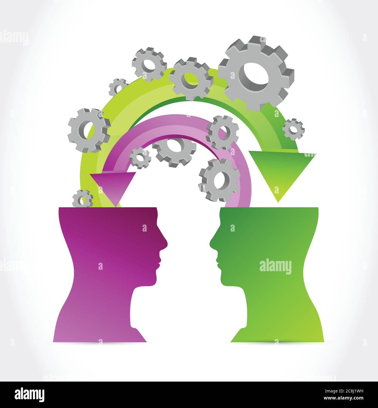 Minds at work concept illustration design over a white background Stock ...
