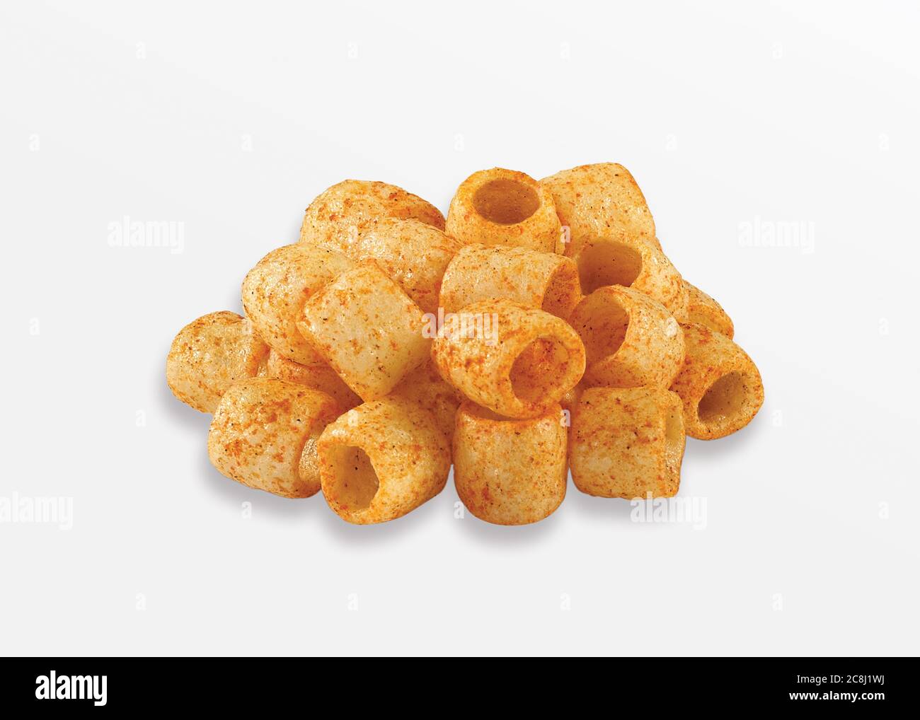 Fried and Spicy Tasty yellow pipe shaped fryums (Papad Pipe) very ...