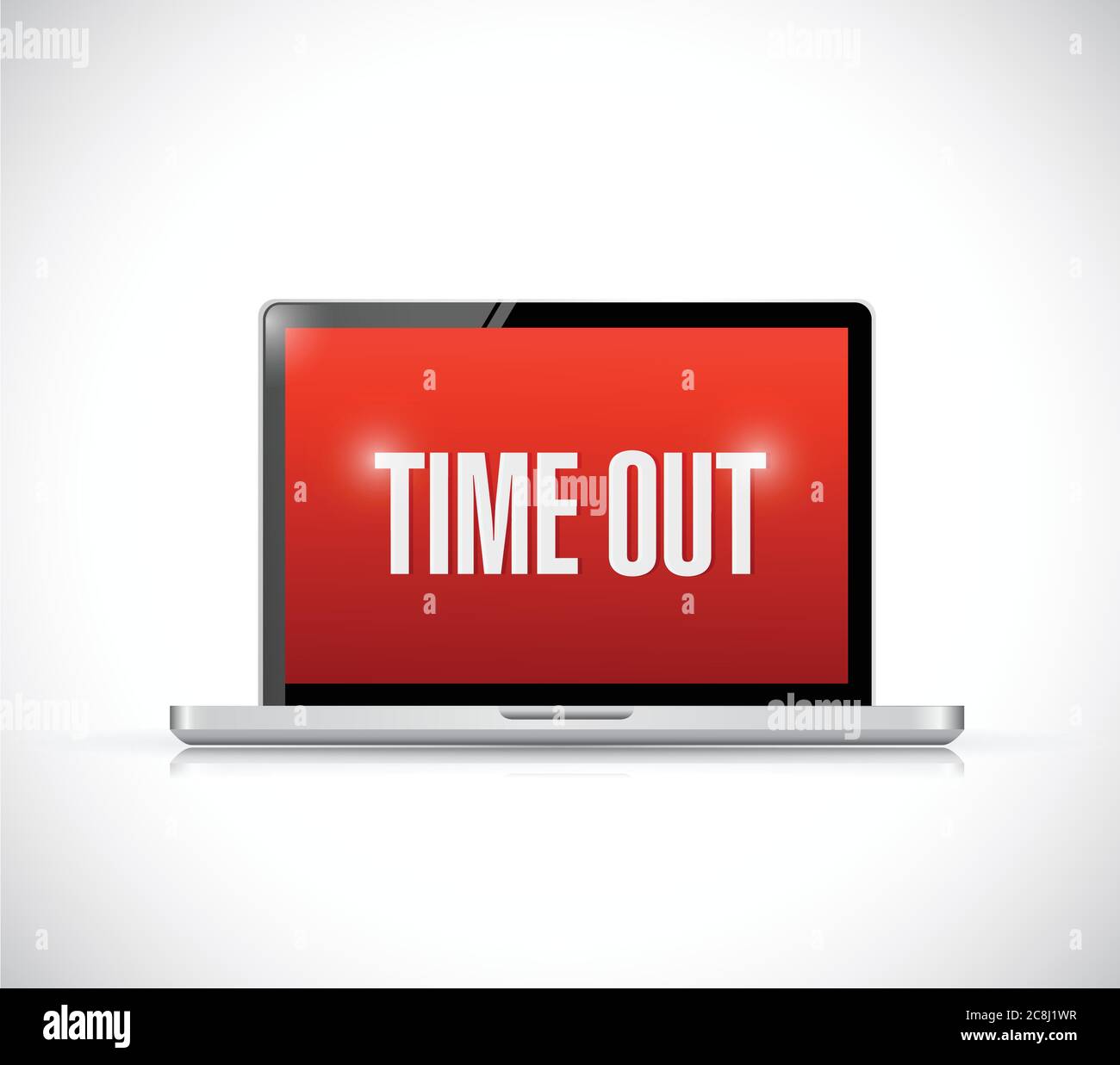 Time out computer message illustration design over a white background ...