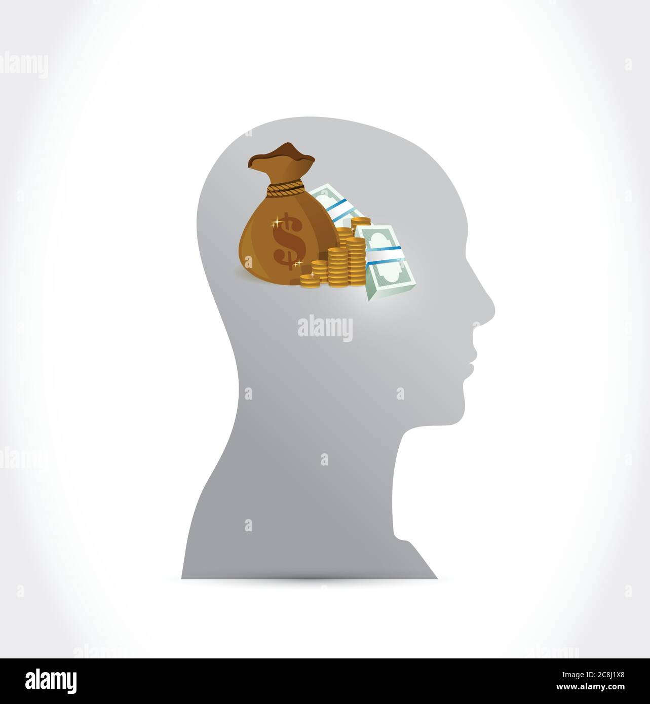 Money on my mind concept illustration design over a white background ...