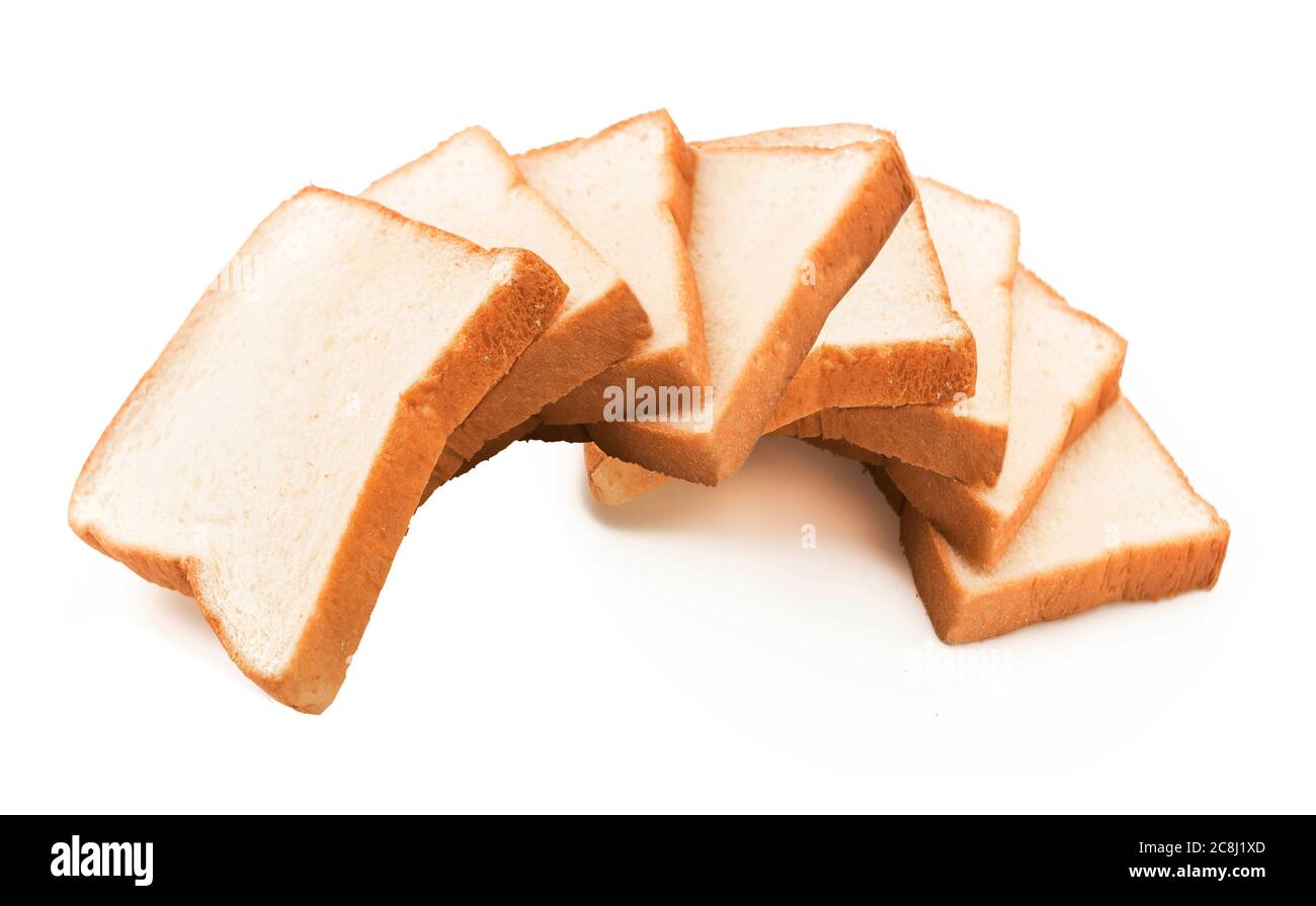 milk bread on white background, homemade slide bread on the wooden ...