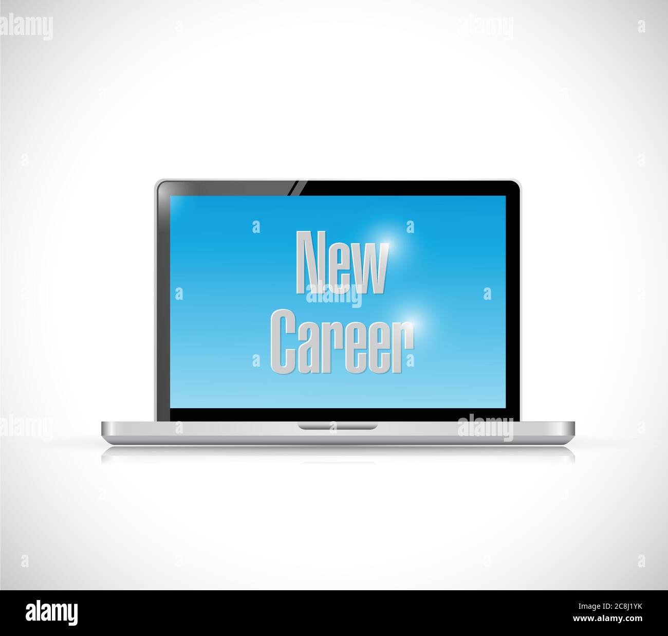 New career laptop computer message illustration design over a white ...