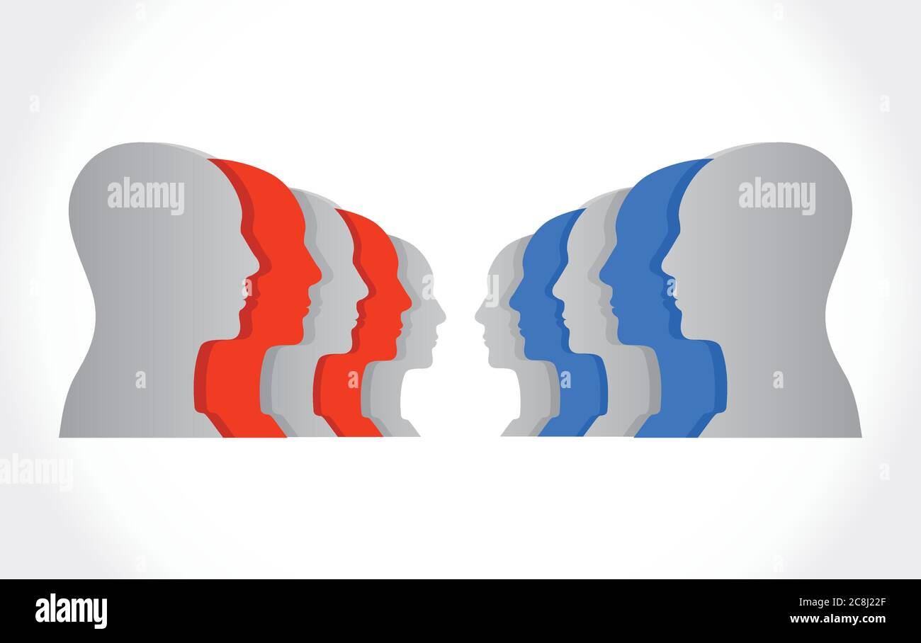 People facing each other illustration design over a white background ...