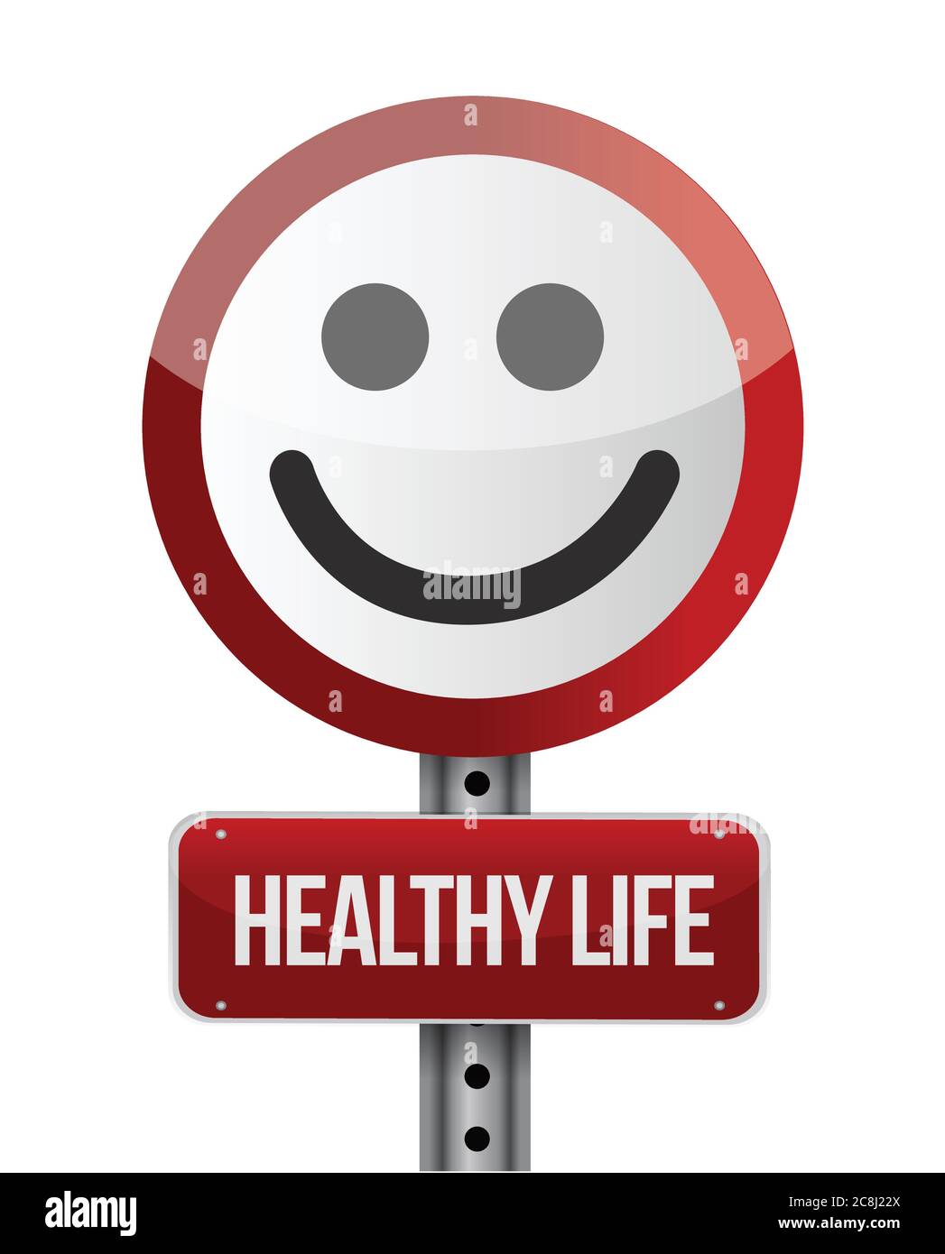Healthy life road sign illustration design over a white background ...