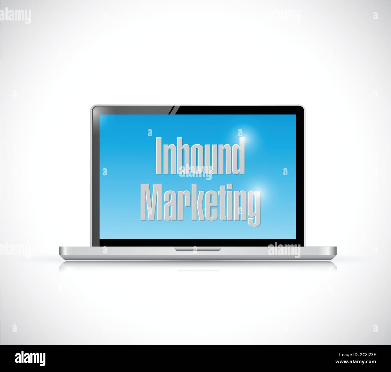 Inbound marketing laptop illustration design over a white background ...