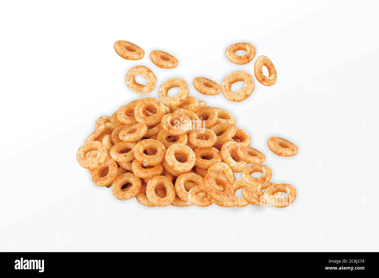 Pile of crispy Corn ring, Cream & Onion snack (Fryums - Frymus) in ...