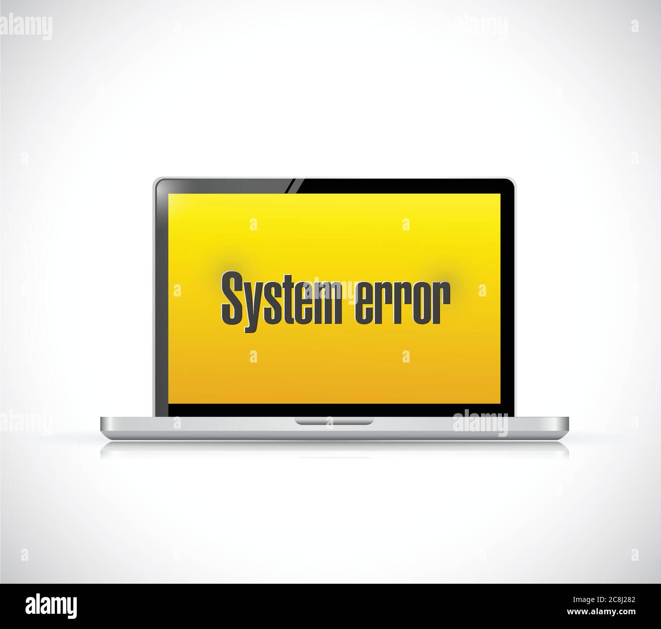 System error message on a computer. illustration design over a white ...