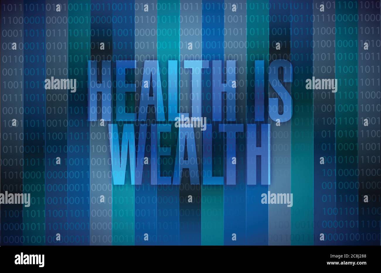 Health is wealth illustration design over a binary background Stock ...