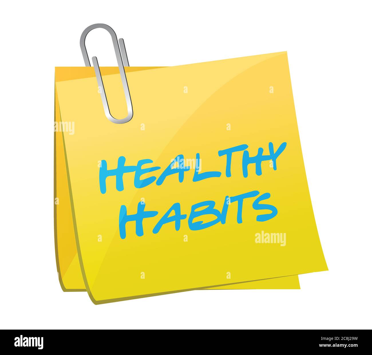 Healthy habits memo post sign concept illustration design over white ...