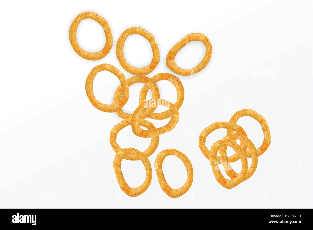 Spicy Corn Rings Snack, Fryum Onion Rings, Pile of crispy Corn ring ...