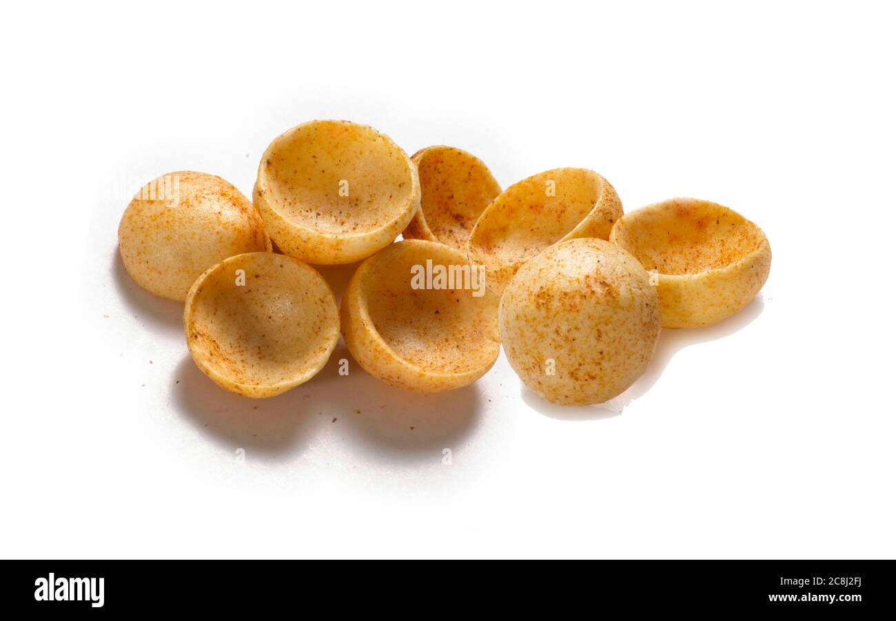 Fried and Spicy Moon Cup, Vatka, Katori, Moon Chips, Snacks or Fryums ...