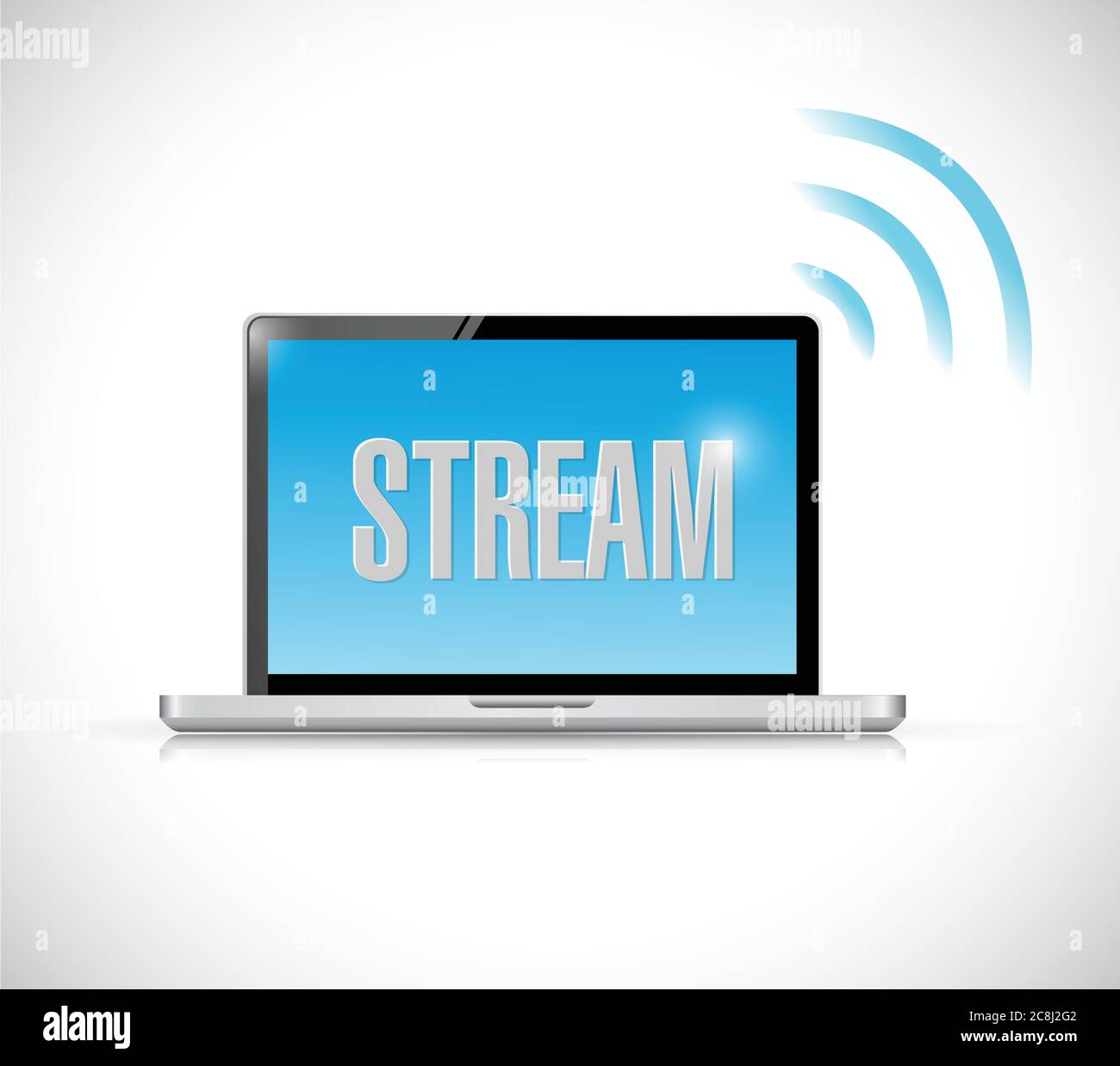 Stream laptop connection illustration design over a white background ...