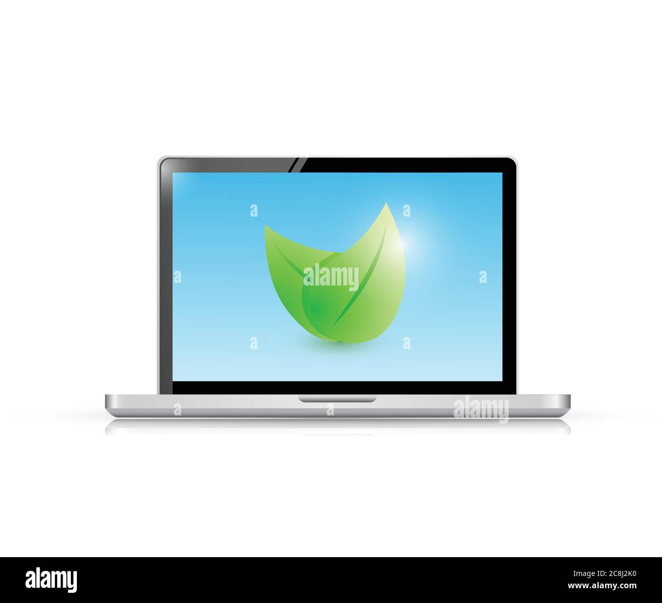 Green laptop illustration design over a white background Stock Vector ...