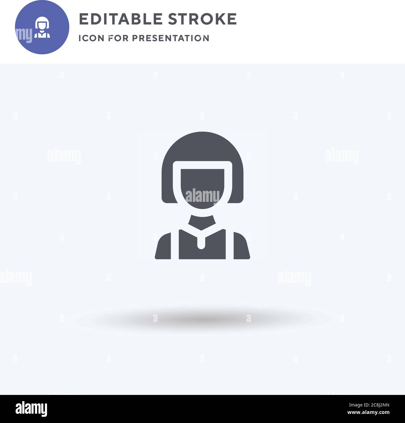 Woman icon vector, filled flat sign, solid pictogram isolated on white ...