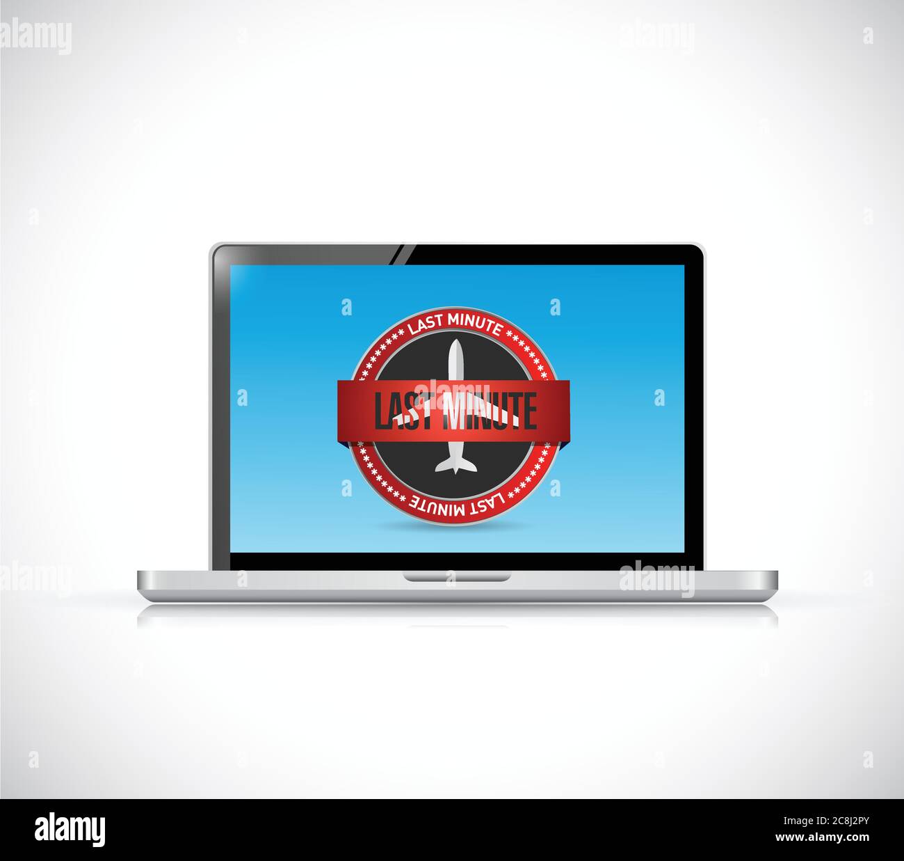 Last minute computer illustration design over a white background Stock ...