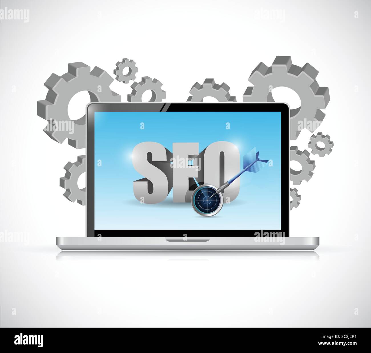 Seo computer technology illustration design over a white background ...