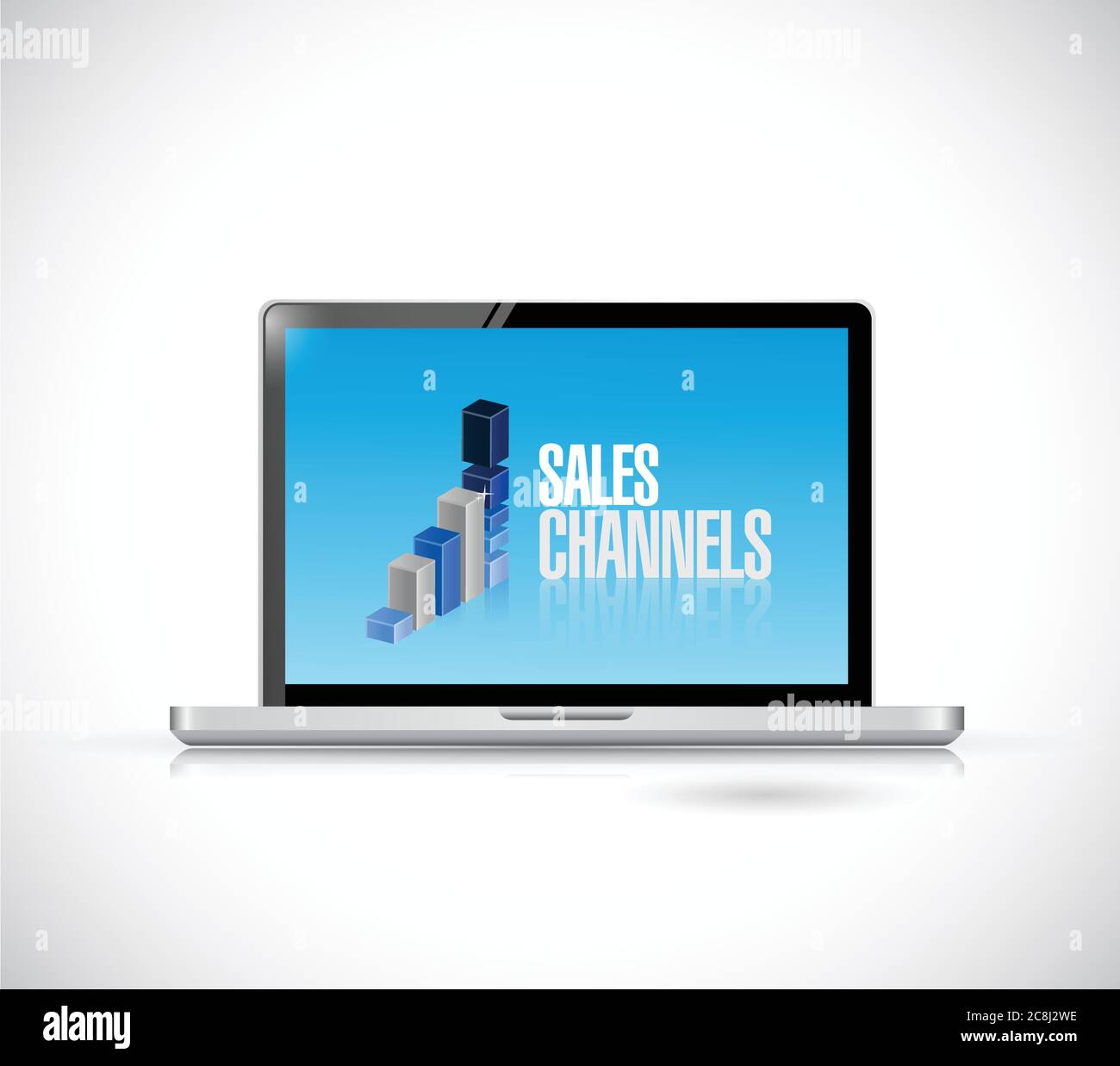 Computer sales channels illustration design over a white background ...