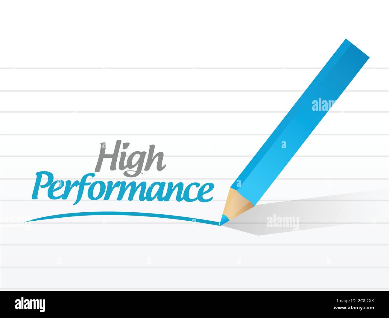High performance message illustration design over a white background ...